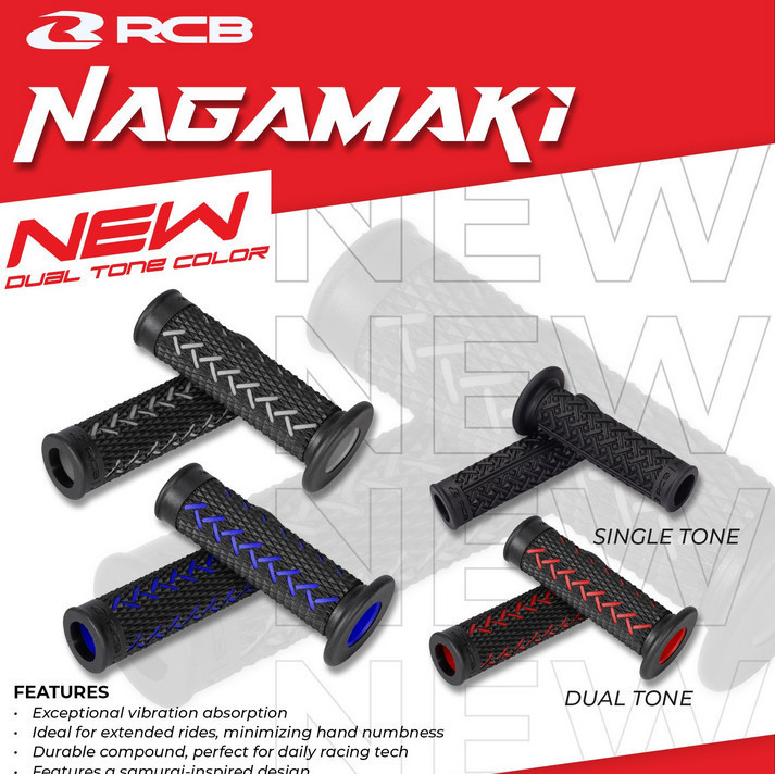 RCB RUBBER HANDLE LEVER GRIP [ 122MM ] NAGAMAKI *UNIVERSAL* Y16 /RS150 ...