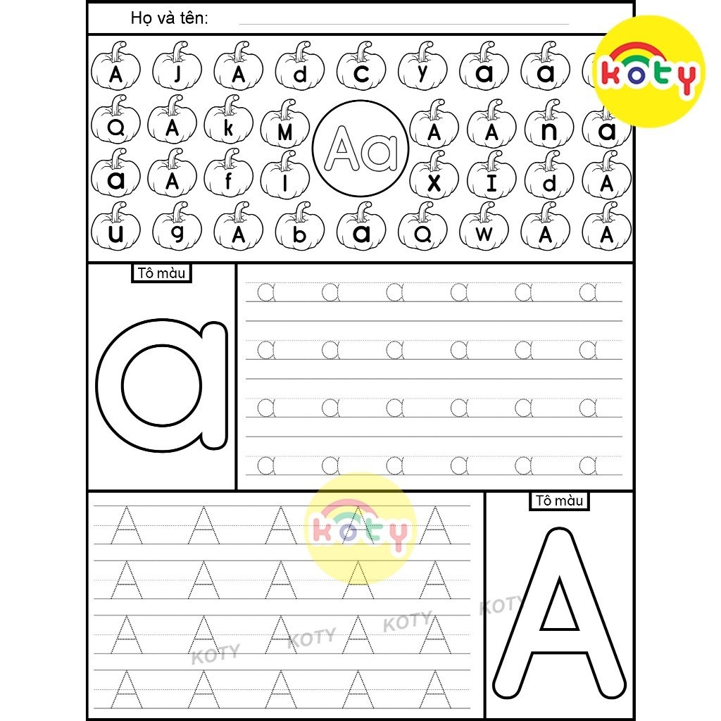 Set of 26 Sheets of Paper to Practice Writing Letters in Uppercase and ...