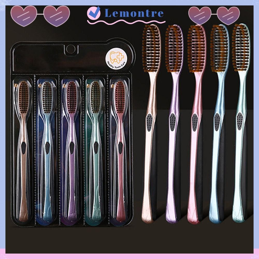LEMONTRE 5PCS Large Head Toothbrush, Coating Cleaning Whitening Teeth ...