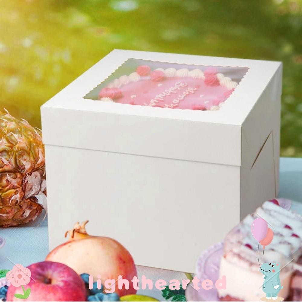 LIGHTHEARTED 5pcs Cookie Bakery Boxes, with Window Square Cake Boxes ...