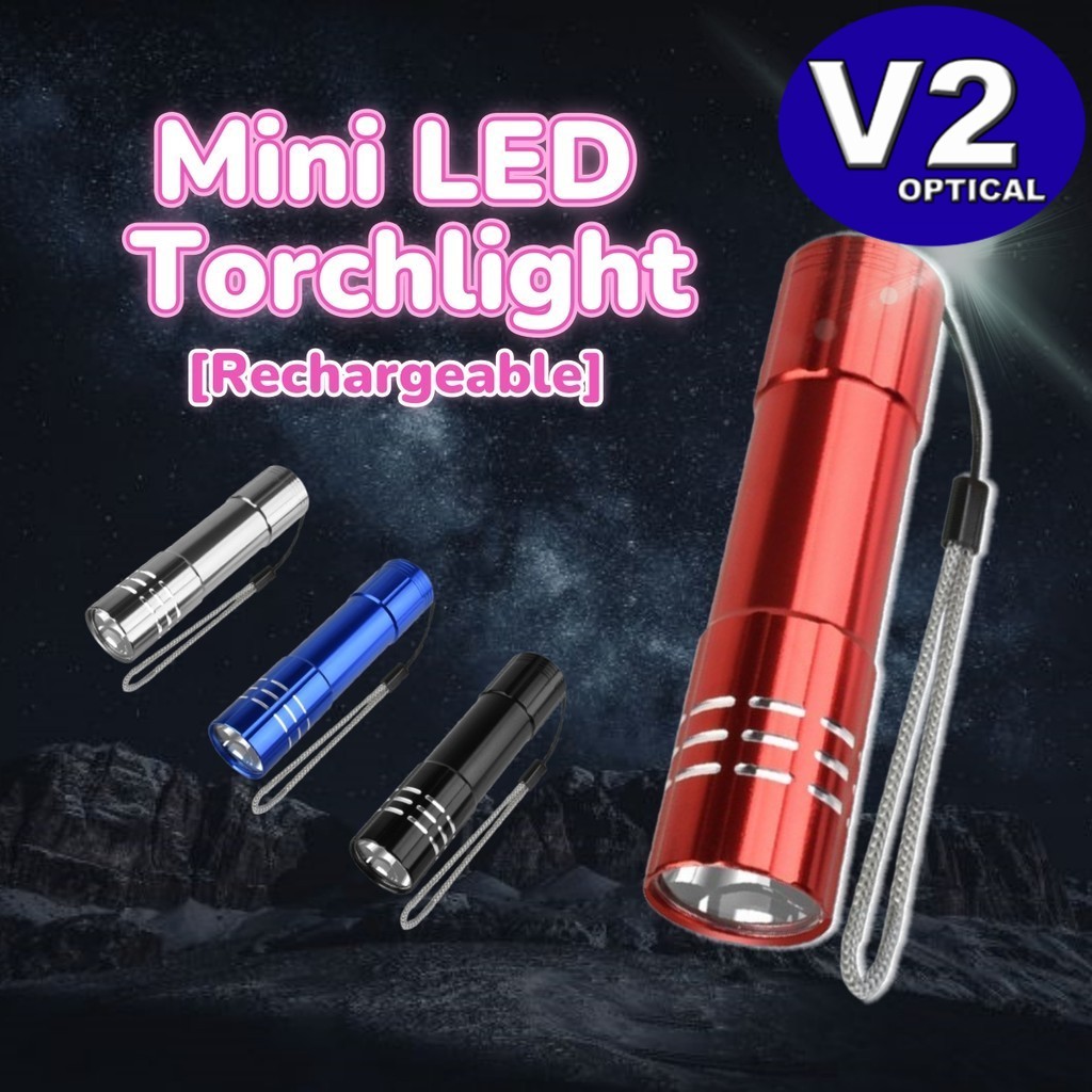 Mini LED Torch Light USB Rechargeable Flashlight Portable Outdoor ...