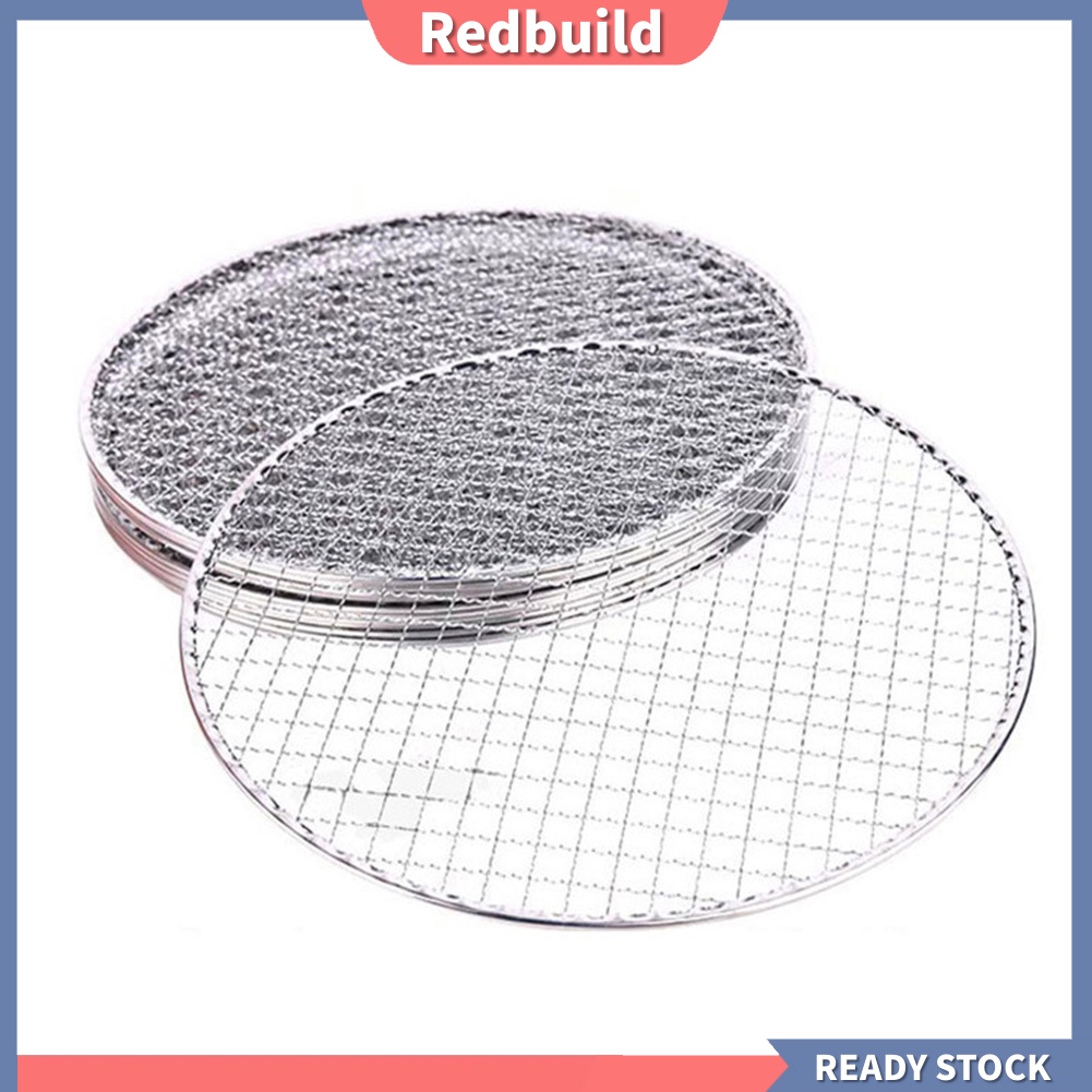 redbuild| 5Pcs/Set Round Disposable BBQ Grill Rack Roast Net Grate ...