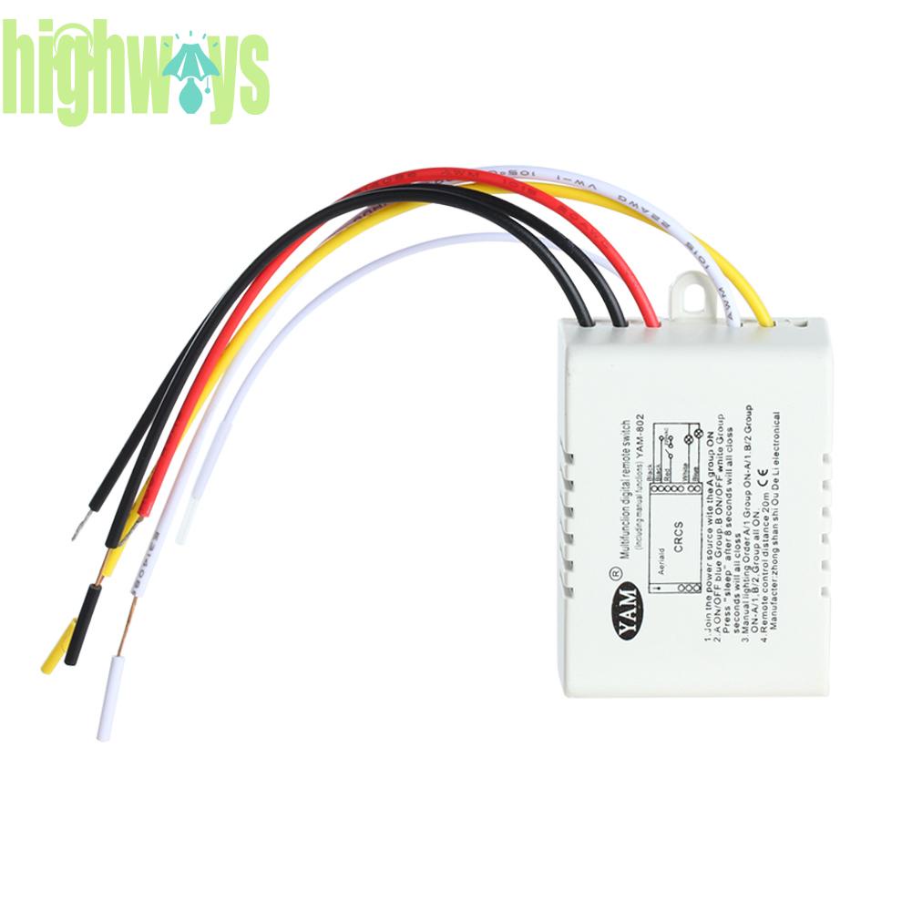 1/2/3/4 Way 220V Wireless Remote Control Switch ON/OFF Receiver ...