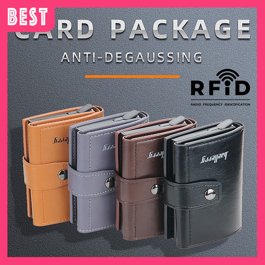 B172 RFID Pemegang Kad Lelaki Dompet Kad Pop Timbul automatik gesper anti-kecurian RFID Wallet ...