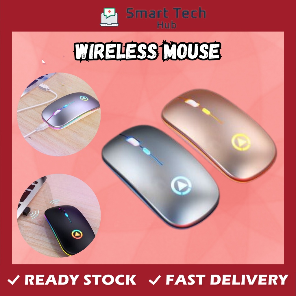🔥 WIRELESS🔥 MOUSE SILENT CLICK WITH LED BACKLIT Mice USB Optical ...