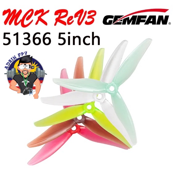Gemfan 51366 MCK V3 5inch 3 Blade Propeller Props FPV Racing Drone 4pcs ...