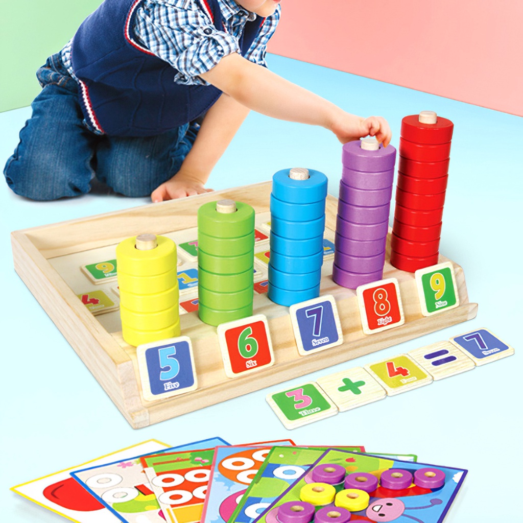 WOODEN TOYS WOODEN INTERESTING PUZZLE COUNTING BOX | Shopee Malaysia