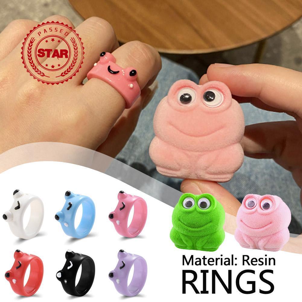Simple Resin Frog Ring Exquisite Cute Cartoon Frog Ring Cute Frog Ring ...