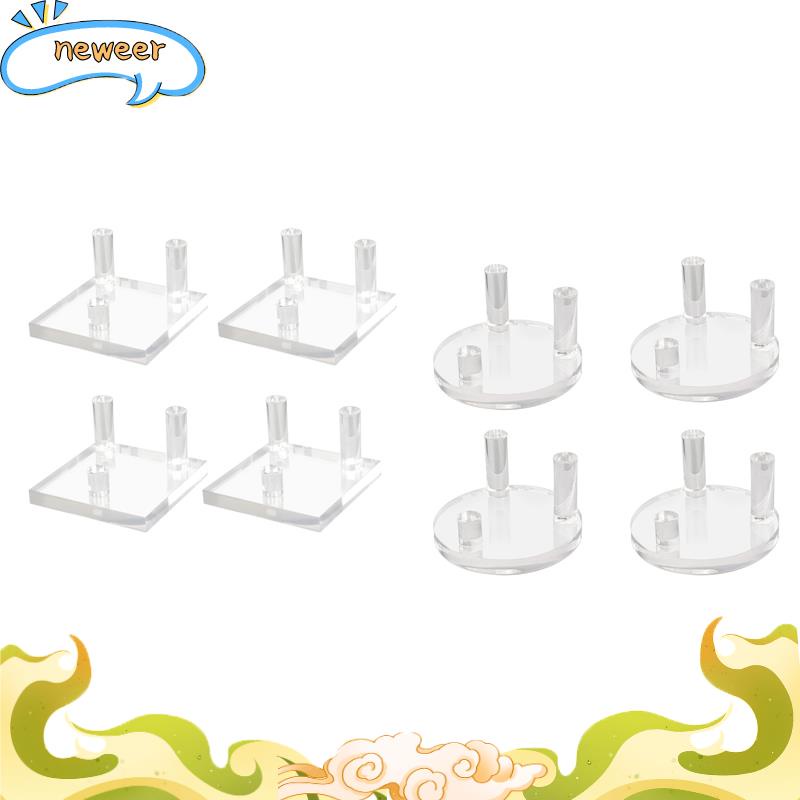 4 Packs Rock Display Stand, Three-Peg Square Acrylic Display Stands for ...