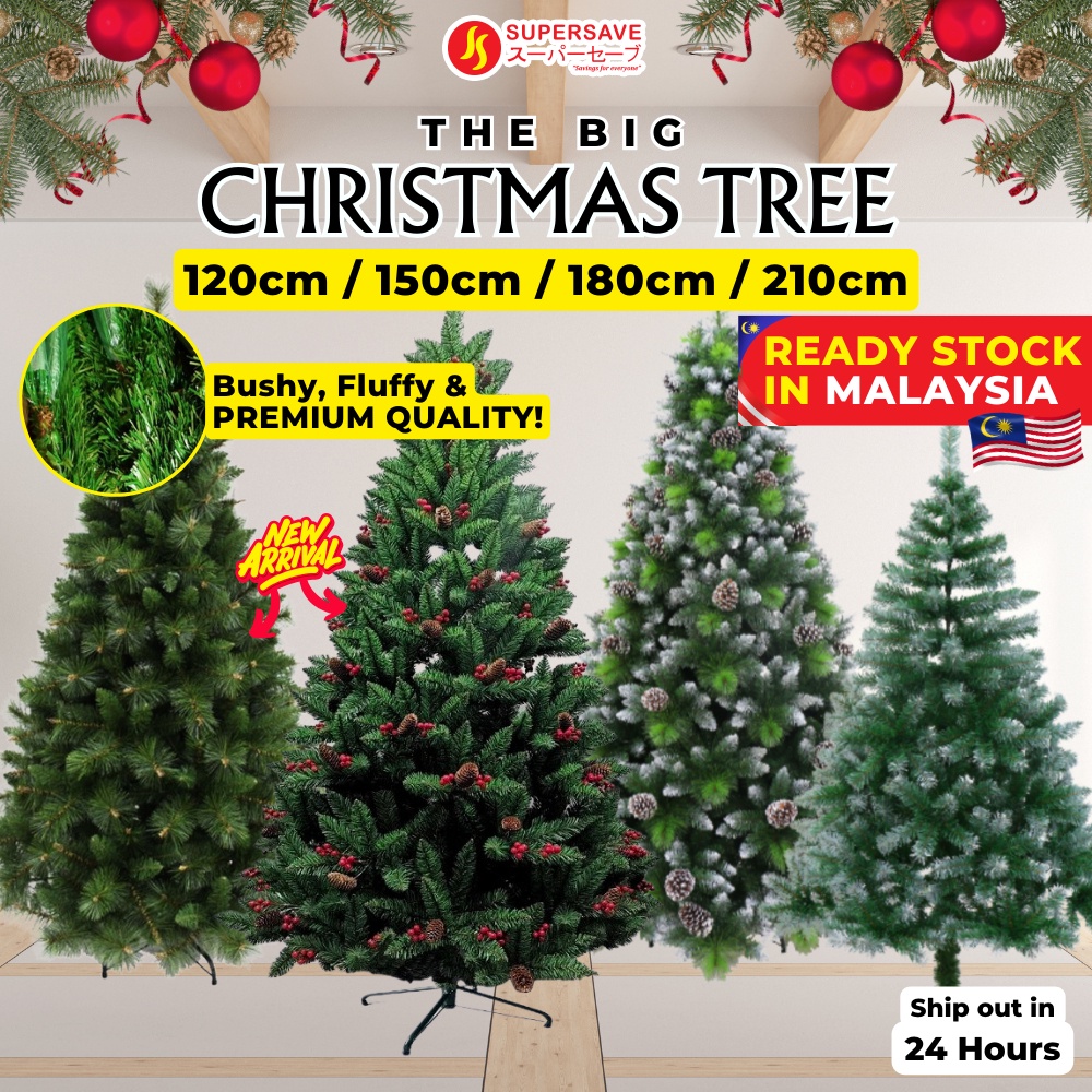 Christmas Tree SUPERSAVE 4ft / 5ft / 6ft / 7ft Decoration Pokok Krismas ...