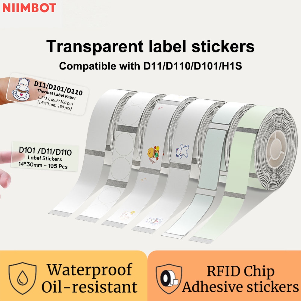 NIIMBOT D11/D110/D101/H1S Transparent Label Printing Paper Name ...