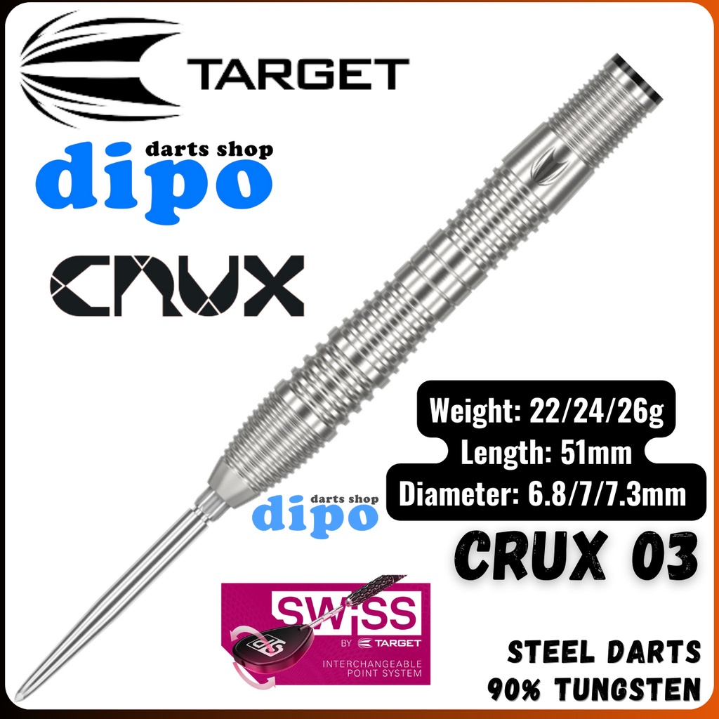 TARGET CRUX 03 SP (90% Tungsten) - TARGET Swiss Steel Darts | Shopee ...