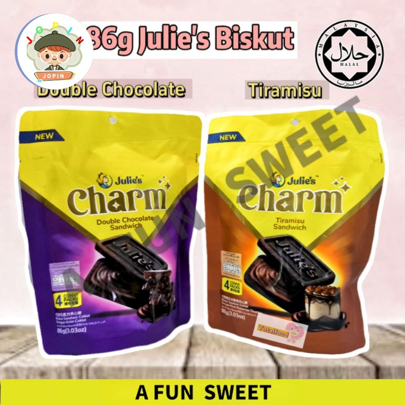 86g Julie's Charm Biskut sandwich cookies (Double Chocolate/ Tiramisu ...