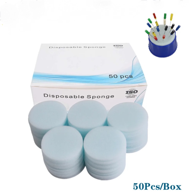 50Pcs Cleaning Sponges Dental Endo Files Clean Stand Sponge Pad ...