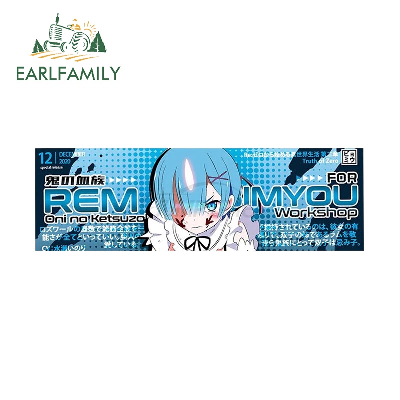 EARLFAMILY 13cm x 4.1cm For REM SLAP Re Zero Car Stickers Interesting ...