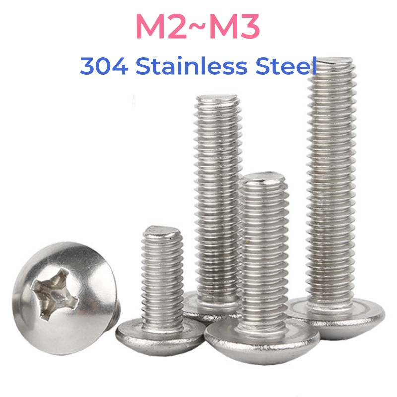 304 Stainless Steel Cross Phillips Truss Head Large Flat Round Cross ...