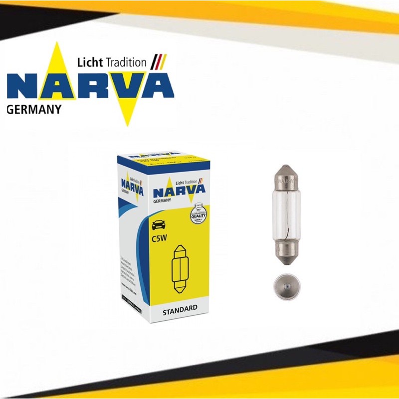 17125 Narva 12V 5W SV8-5.8 C5W (36mm) Conventional Interior Light Bulb ...