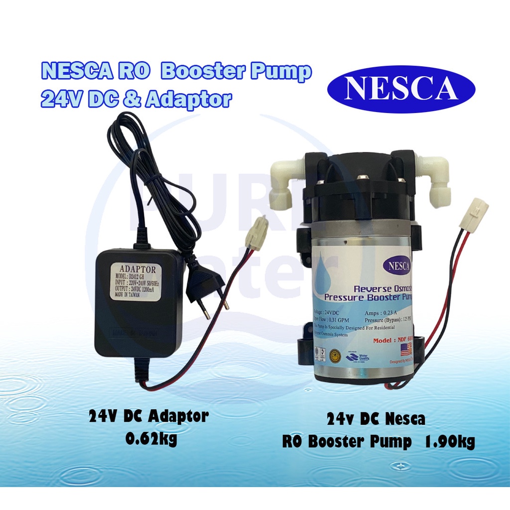 NESCA NDP6800 24V DC Diaphragm RO Booster Pump 24V DC Adaptor | Shopee ...
