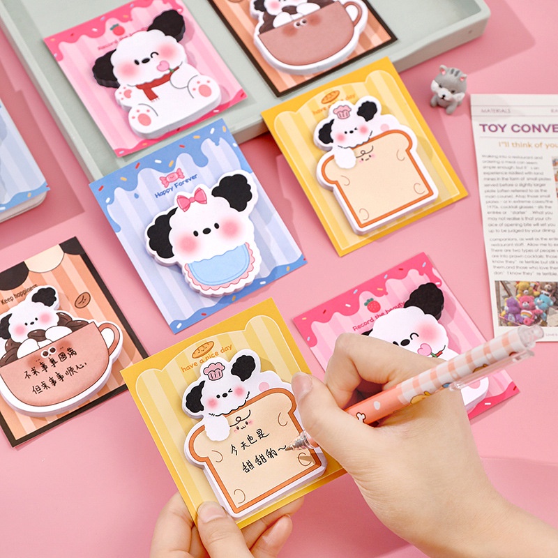 30 Sheets/pcs Cute Special-shaped Dog Post It Sticky Notes Cartoons ...