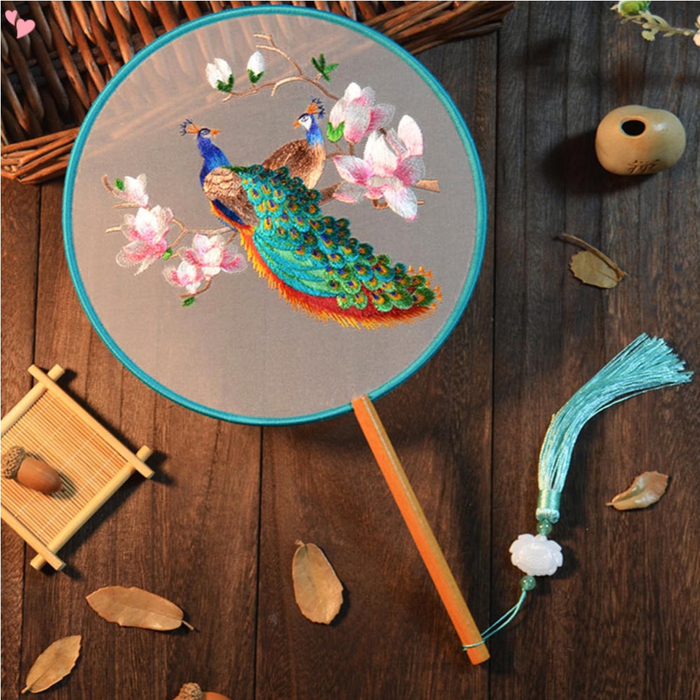Chinese Fan Embroidery Hand Circular Fan, China Han Ancient Dance ...