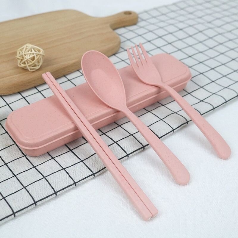 3IN1 Chopstick Spoon Fork Set With Box Travel Pack Dining Tool ...