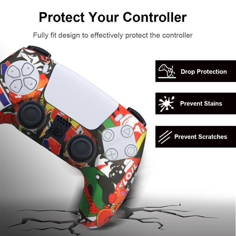 Soft Protective Silicone Case for PS5 Controller Gamepad Cover Thumb ...