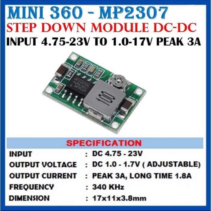 Ss3 Mini DC DC 360 Step Down Buck Converter DC Power Module MP2307 TOOL ...