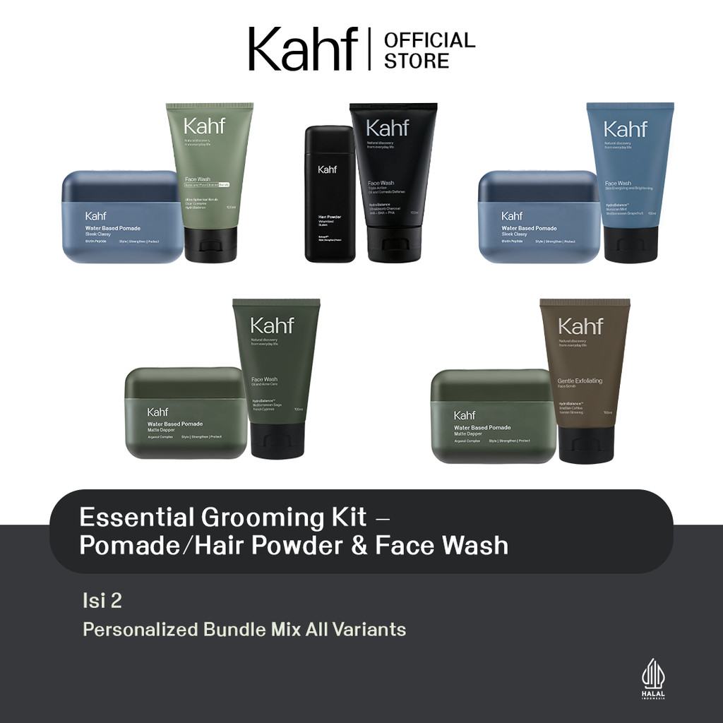 Essential Grooming Kit - Kahf Matte Dapper Pomade / Kahf Sleek Classy ...