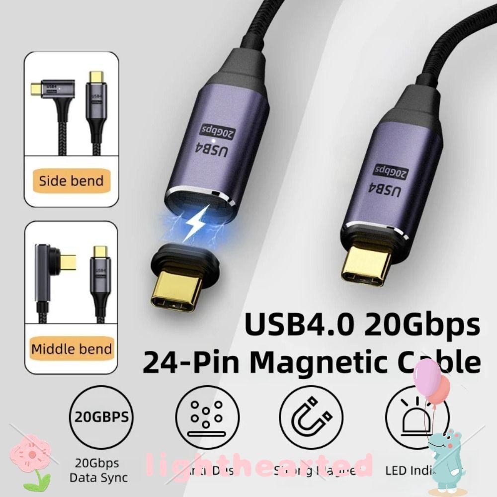 LIGHTHEARTED Magnetic Data Cord, 20Gbps PD 100W USB 4.0 Type-C to Type ...