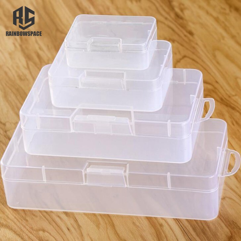 New Small Transparent Plastic Clear Storage Box Square Multipurpose ...