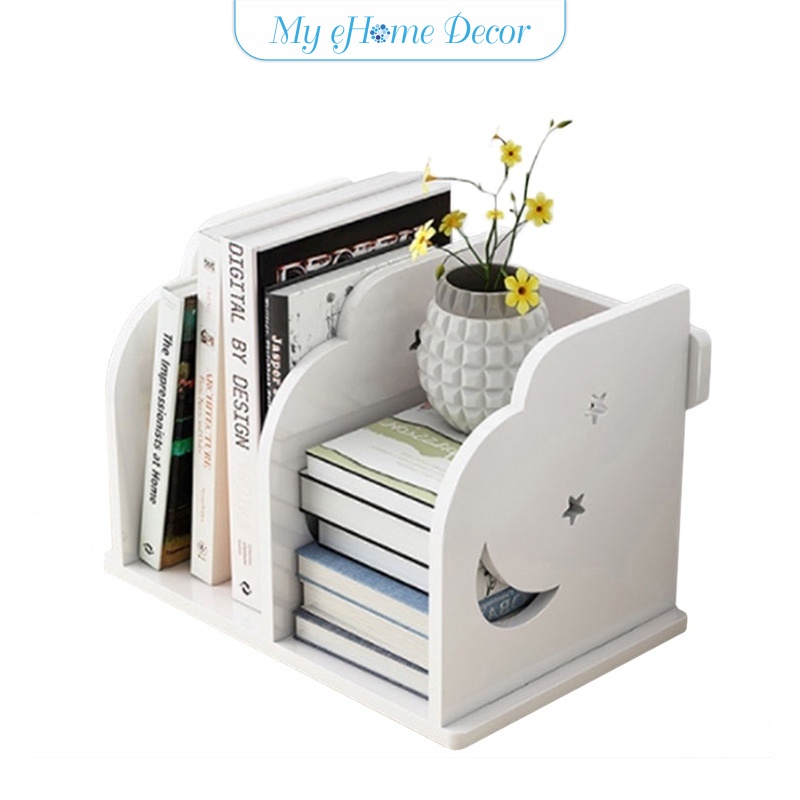 Modern diy bookshelf simple book rack space saver rack rak buku modern ...