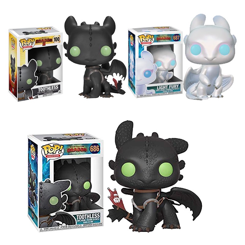 Funko Pop How To Train Your Dragon 2 Figures Toothless Light Fury ...