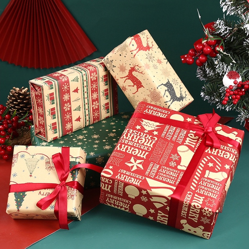 Christmas Kraft Paper 50*70cm DIY Wrapping Paper Set Merry Christmas ...