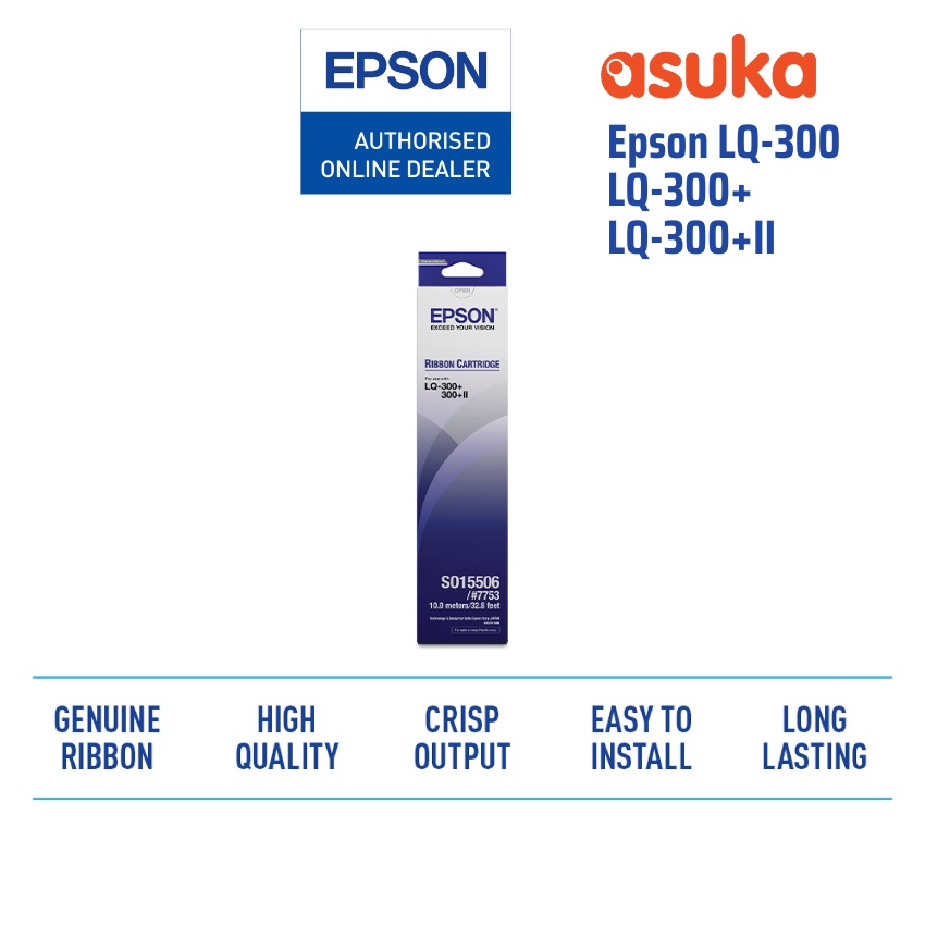 Epson LQ300 Ink Ribbon LQ-300 / LQ-300+ / LQ-300+ll /400/450/500/550 ...