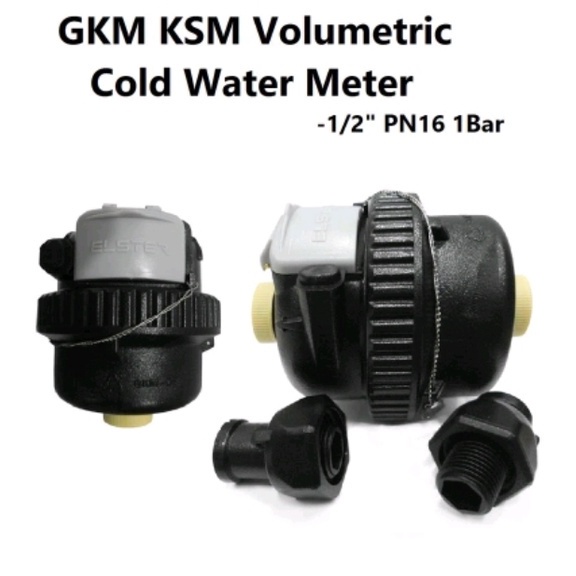 1/2" GKM Plastic Water Meter with couplings GKM KSM Volumetric Cold ...