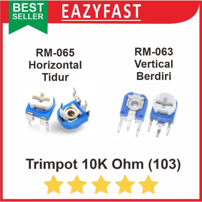 Trimpot 103 R10K R 10 K Ohm Potentio Variable Resistor VR Trimmer RM ...