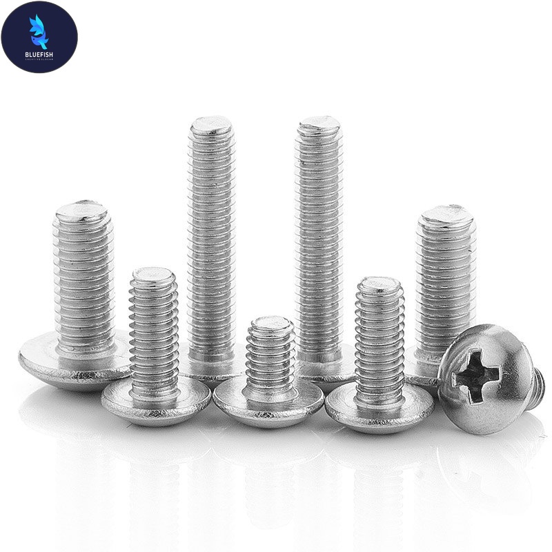 BF 50/25/10pcs Cross Recessed Truss Head Machine Screws M3 M4 M5 Mushroom Big Flat Head Screw ...