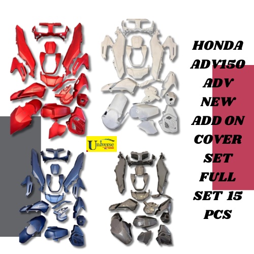 HONDA ADV150 ADV NEW ADD ON COVER SET FULL SET 15 PCS WHITE / RED BLUE ...