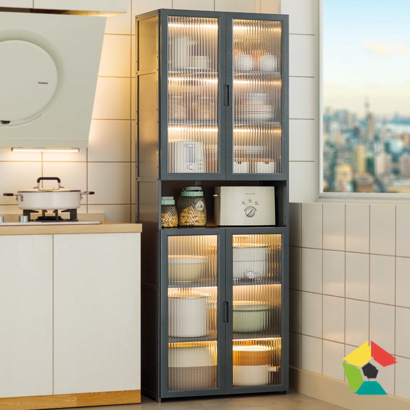 Bamboo Kitchen Cabinet Simple Transparent Sideboard Cabinet ...
