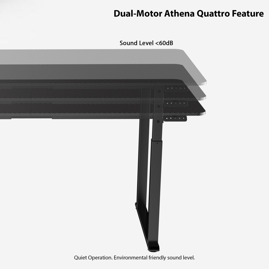Athena Quattro Standing Desk 140CM-240CM Computer Desk PC Gamer Study ...