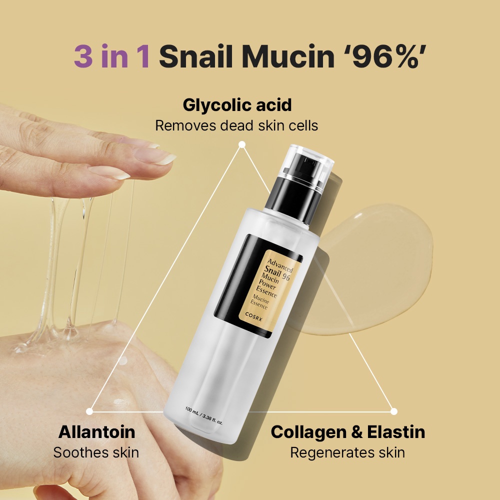 New COSRX Advanced Snail 96 Mucin Power Essence Filtered Snail ...