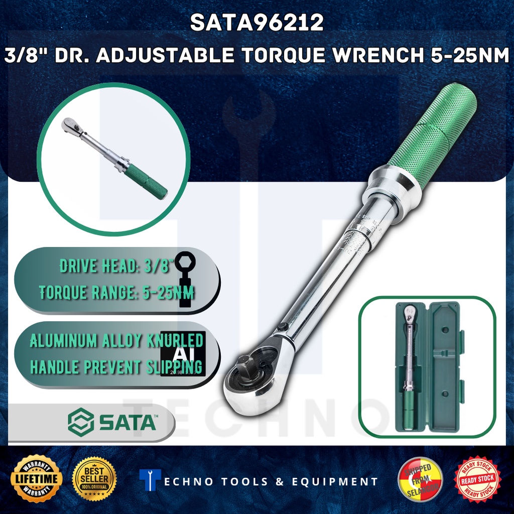 SATA 96212 - 3/8 Drive Adjustable Torque Wrench Sata 5-25Nm - New ...