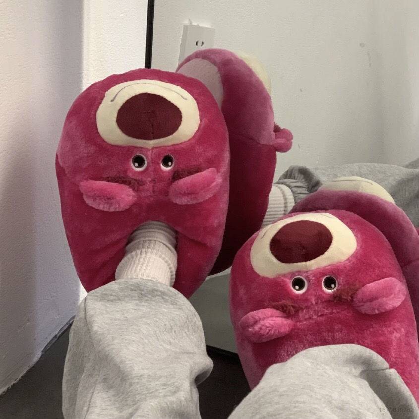 AG Toy Story Lotso Strawberry Bear Plush Slippers for Women Men Stuffed ...