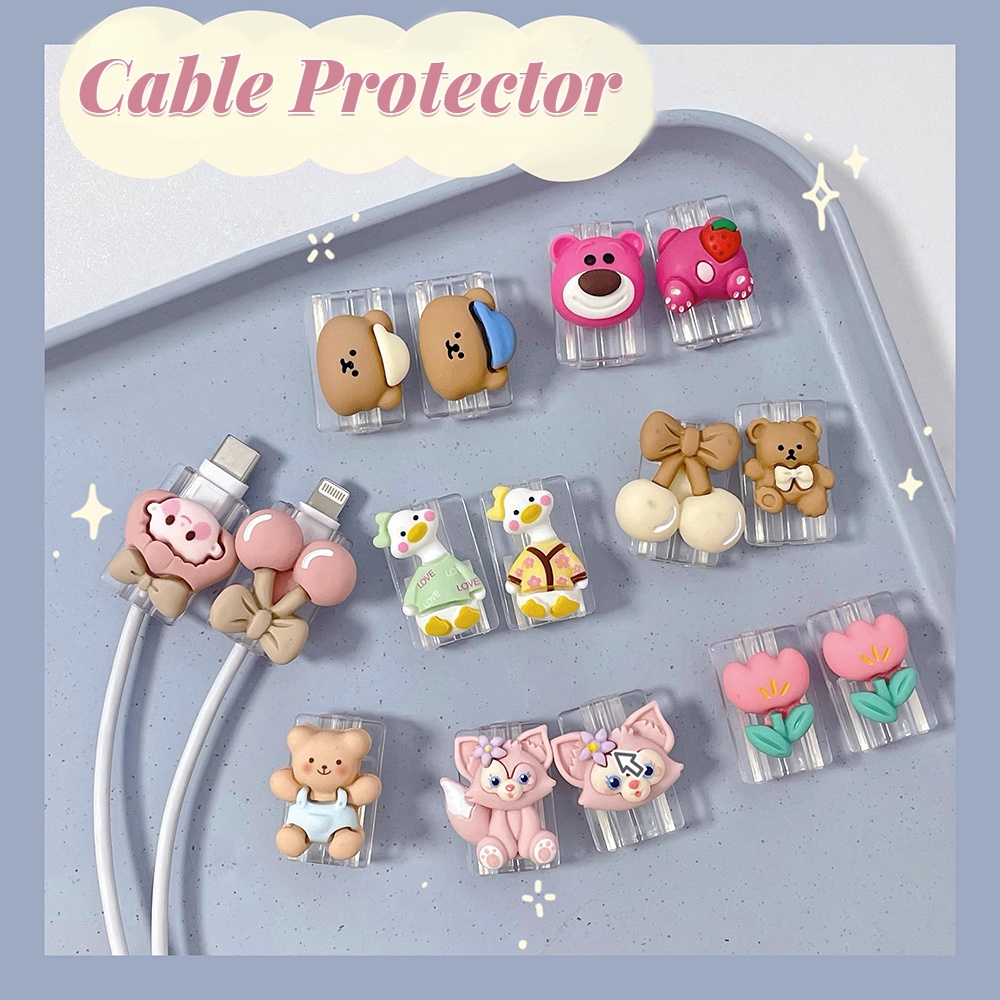 Cartoon Animal Cable Protector for USB Charger Cable Cord Type C 3D ...