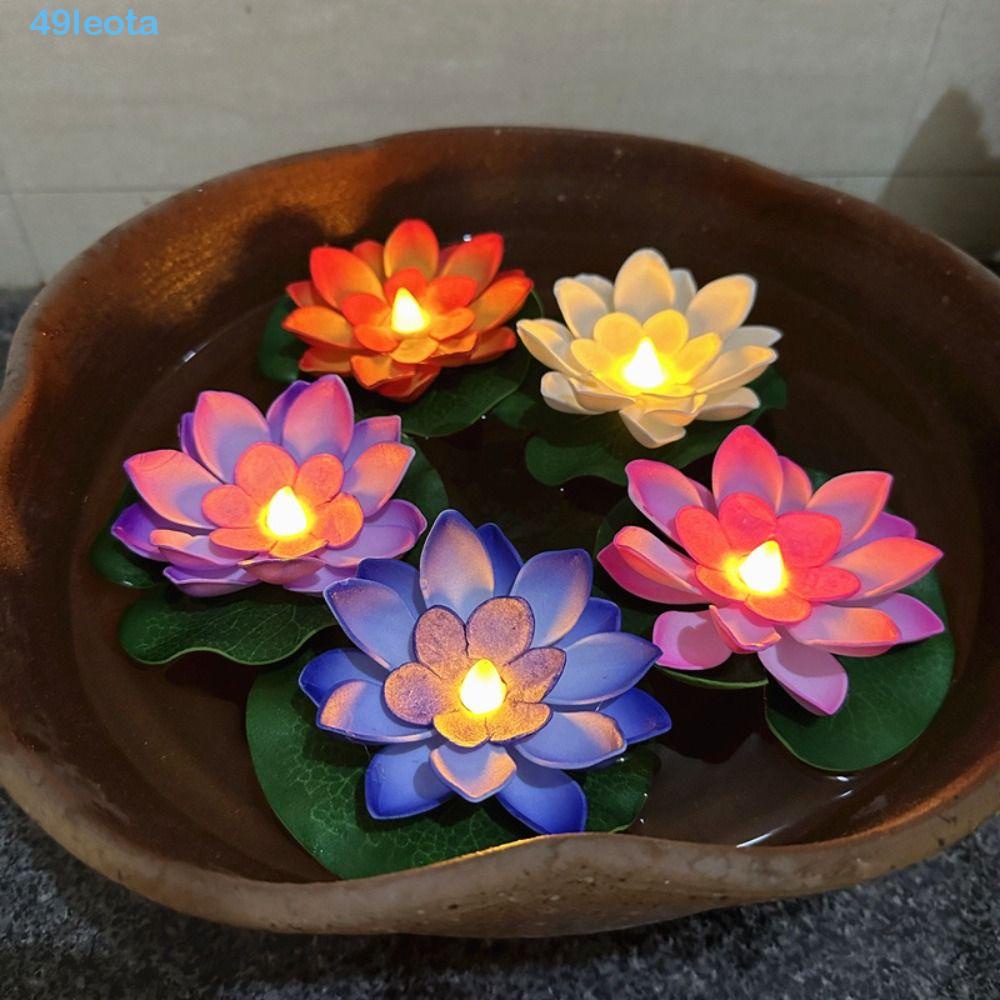 LEOTA Floating Water Lotus Lamp, Waterproof Lotus Artificial Lotus Lamp ...