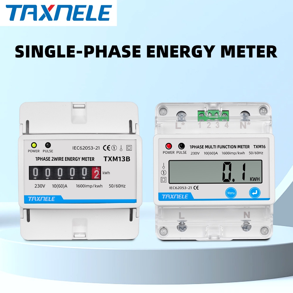 Single Phase 2 Wire Digital Wattmeter Power Consumption Energy Meter ...