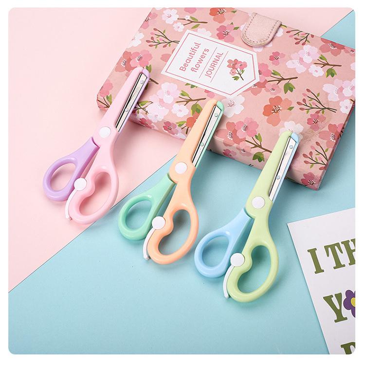 Cute Safety Round Head Plastic Scissors Kids DIY Paper-Cut Anti Pinch ...