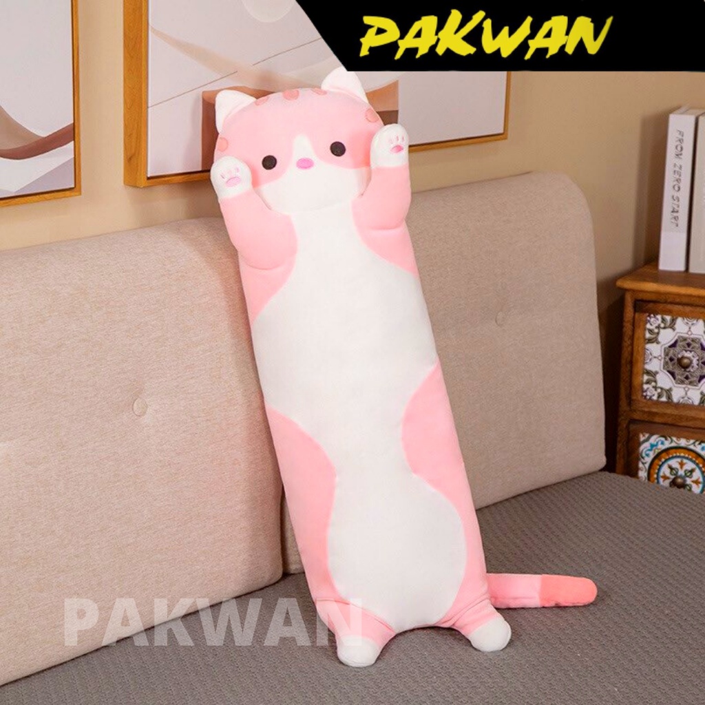 Long Cat Plush Toy Pillow 50/70/90CM Stuffed Doll Bantal Peluk Kucing ...