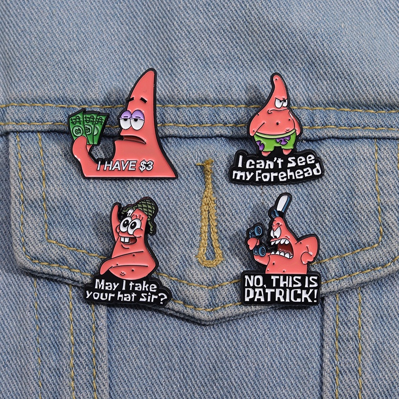 Cartoon Patrick Star Enamel Pin Brooch NoThis Is Patrick Brooch Lapel ...