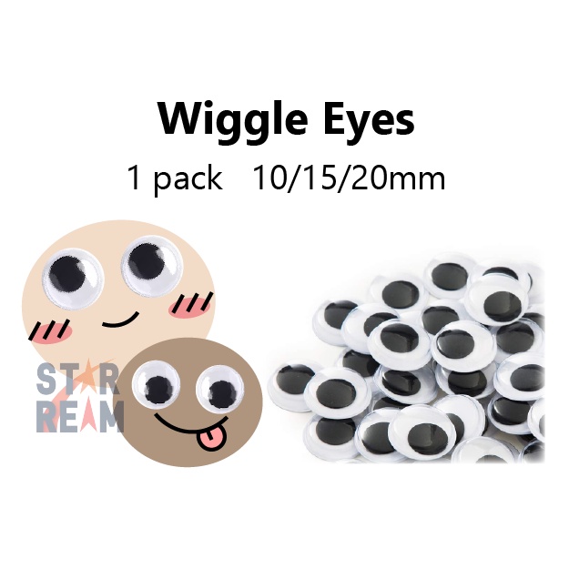 10/15/20mm Moving Toy Eyes/Googly Eyes/ Wiggle Wiggly Eyes/ Biji Mata ...